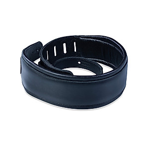 Levy's Leathers 3" Extra-Long Padded Garment Leather Guitar Strap; Adjustable from 37" - 63" | Black (MSS2-XL-BLK)