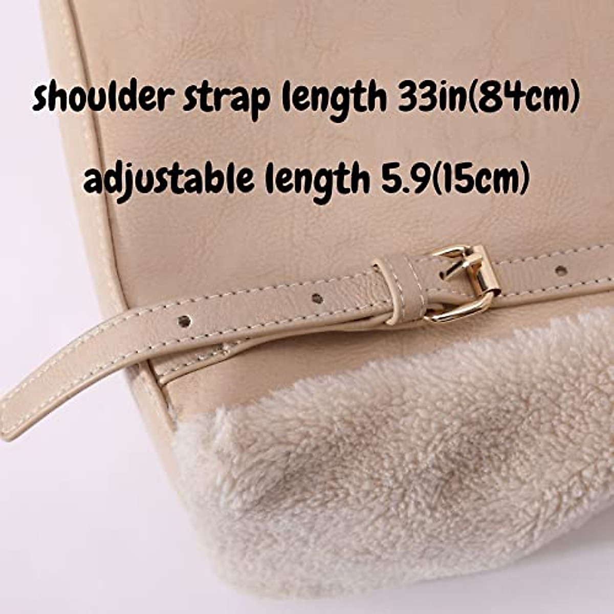 DQinLit Plush Backpack Purse Bag Small Soft Faux Fur Cute Furry Stylish Casual Handbags Off-White