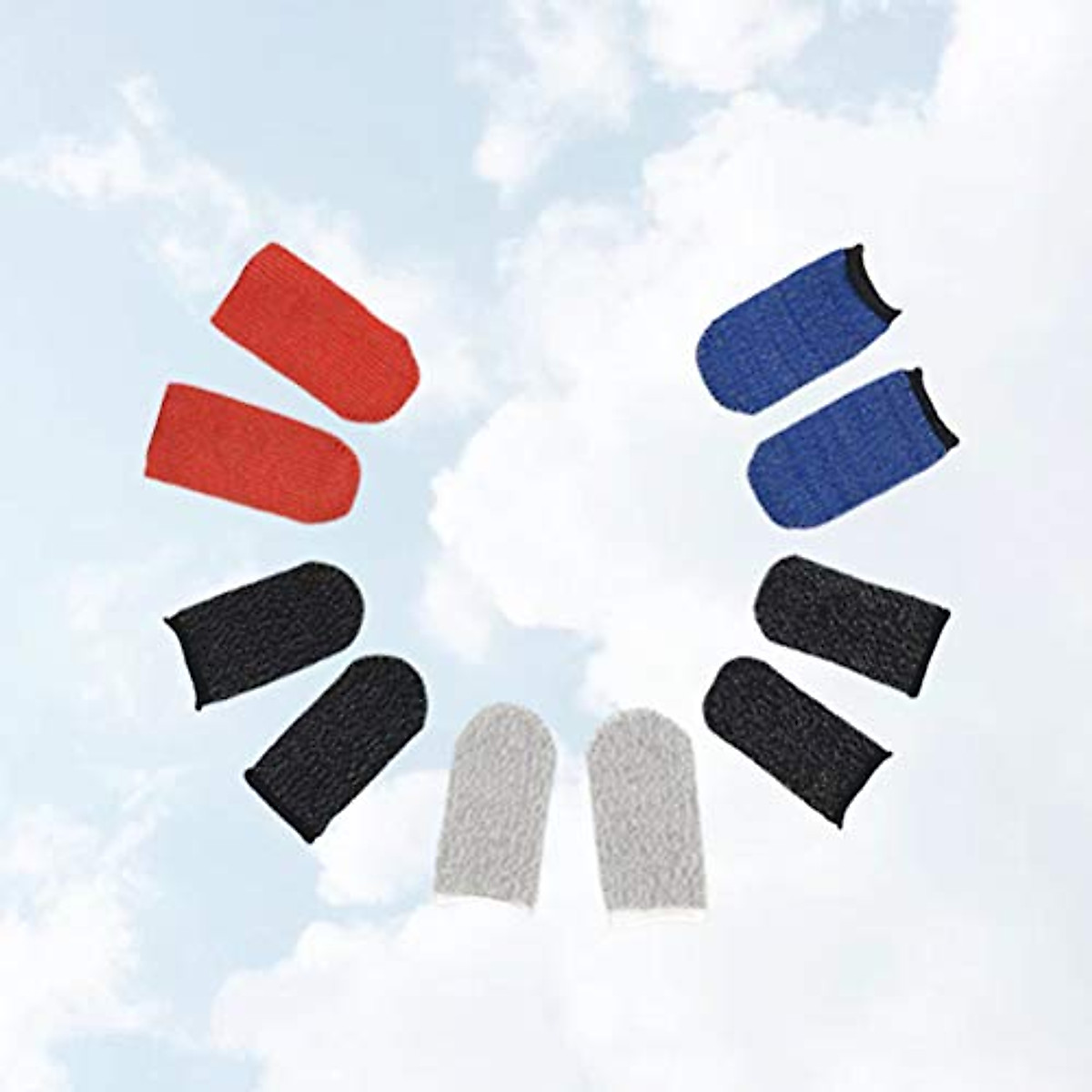 Garneck Touch Screen Finger Sleeve Mobile Phone Game Controller Finger Sleeve Anti Sweat Touchscreen Finger Cover Finger Protector 10pcs (Random Color)