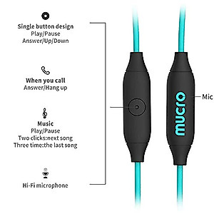 Mucro Wired Earbuds Sport Headphones Over Ear Earhooks Sweatproof in Ear Running Earphones for Workout Jogging Gym Headphones for iPhone iPod Samsung