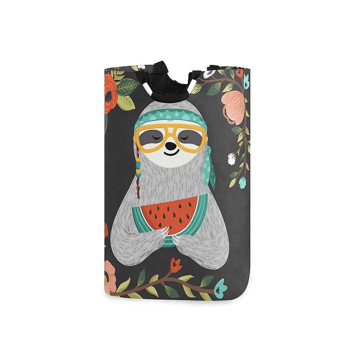 Cute Baby Sloth Large Laundry Hamper Basket, Collapsible Laundry Bag, Oxford Cloth Foldable Storage Bins Baskets with Handles for Laundry, Bedroom, Home Decor