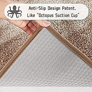 Yimobra Luxury Fluffy Bathroom Rug Mat, Extra Soft Comfortable Plush Absorbent Microfiber Bath Rugs, Thick Non Slip Shaggy Bath Mats for Bathroom Floor, Tub and Shower, Machine Wash, 36"x24", Brown