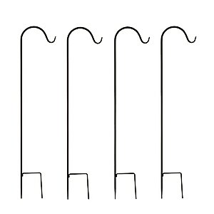 YELOKIE Premium Shepherds Hook 48 Inch, Integral Forming Manufacturing, Rust Resistant Steel Hook Ideal for Use at Weddings, Hanging Plant Baskets, Solar Lights, Lanterns, Bird Feeders, Set of 4