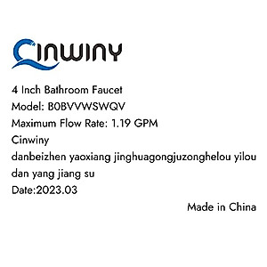 Cinwiny Matte Black 4 inch centerset Bathroom Sink Faucet Two Handle Vanity Lavatory Faucet Swivel Spout 360 Degree Deck Mounted Mixer Tap Water Supply Hoses