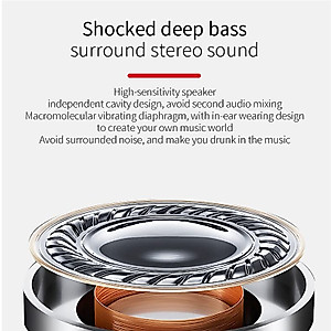 XINRUNE Wireless Earbuds Bluetooth 5.0, Wireless Headphones with Built-in Mic,Clear Call Bluetooth Earbuds with Charging Case, Stereo Wireless Earphones Black