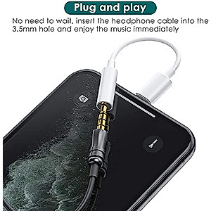 Lightning to 3.5 mm Headphone Jack Adapter, 2 Pack [Apple MFi Certified] iPhone 3.5mm Jack Aux Dongle Cable Converter Compatible with iPhone 14 13 12 11 11 Pro XR XS X 8 7 iPad, Support All iOS