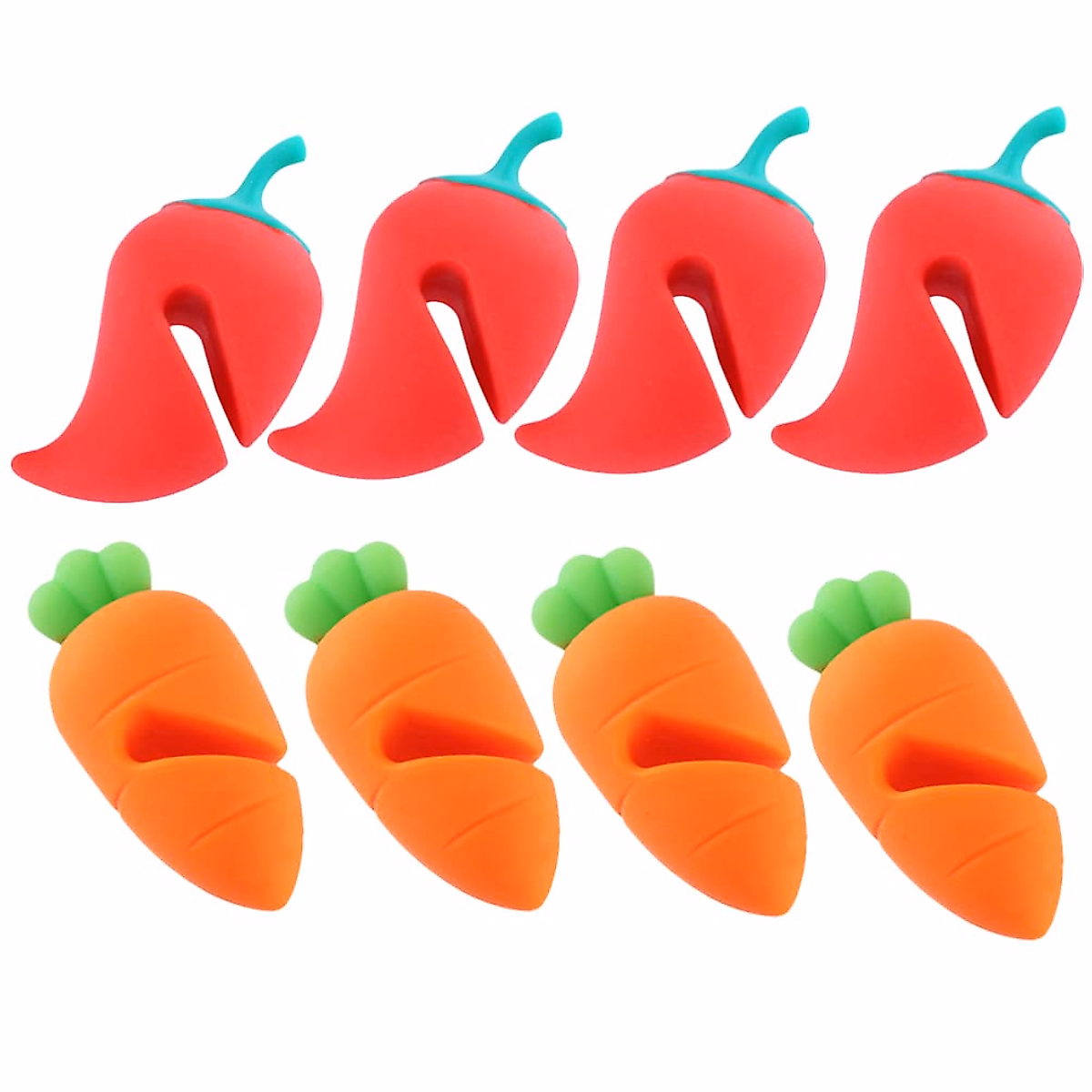 Cabilock 8Pcs Silicone Spill-proof Lid Lifter Boil Stoppers Lid Lifts Carrot Chili Kitchen Pot Lid Holders Lid Stand Heat Resistant Holder Keep The Lid Open