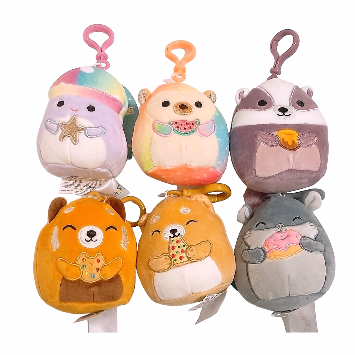 Squishmallows Kellytoy 3.5" Assorted Squad Clip On Keychain Mini Plush Doll (Set 6 I GOT That Squad)