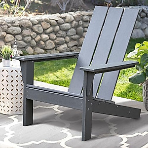 ATR ART TO REAL Adirondack Chair, Weather Resistant Fire Pit Chairs Plastic Outdoor Chairs for Patio Garden, Backyard, Lawn(Grey)