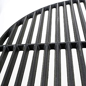 BBQration 18 3/16" Big Green Egg Grate Large CIF999A Matte Cast Iron Cooking Grid Grates Replacement Parts for Big Green Egg Large, Kamado Charcoal, Vision Grill VGKSS-CC2, B-11N1A1-Y2A