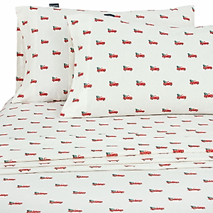 LAMANNI Printed Flannel Sheet Set - Soft, Warm, Moisture Wicking - Bedding Set (Twin, Tree Truck)