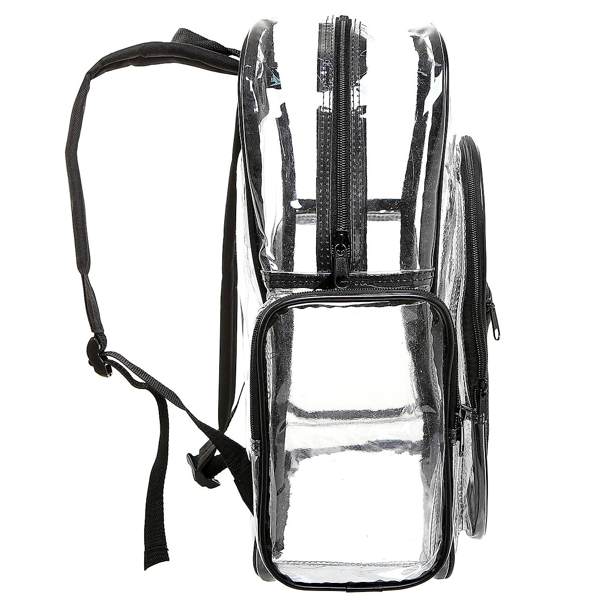 MGgear Clear Transparent PVC School Backpack/ Outdoor Backpack with Black Trim