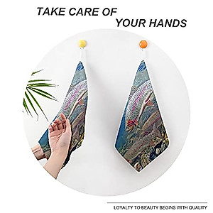 Golden Trout Hanging Hand Towel Handkerchief with Hanging Loop for Home Kitchen Bathroom Laundry Room