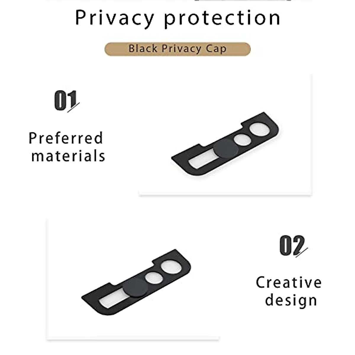 Webcam Cover,Front Camera Cover Compatible for iPhone 13,iPhone 13 Mini,iPhone 13 Pro,iPhone 13 Pro Max,Protect Privacy and Security,Not Affect Face ID, 2 Pack-Black