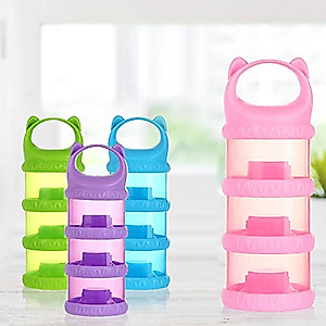 Baby Milk Powder Dispenser, 3 Layers Stackable Cute Cat Travel Portable Formula Container, Milk Powder Formula Dispenser for Fruits, Snacks and Nuts