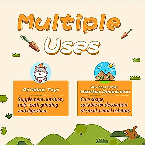 HOORITO Wooden Hamster House,2-in-1 Hamster Hideout House & Chew Toys,Multi-Room Tunnel Exploring Toys for Gerbils Syrian Dwarf Mouse,Small Animal House Habitats Decor for Hamster