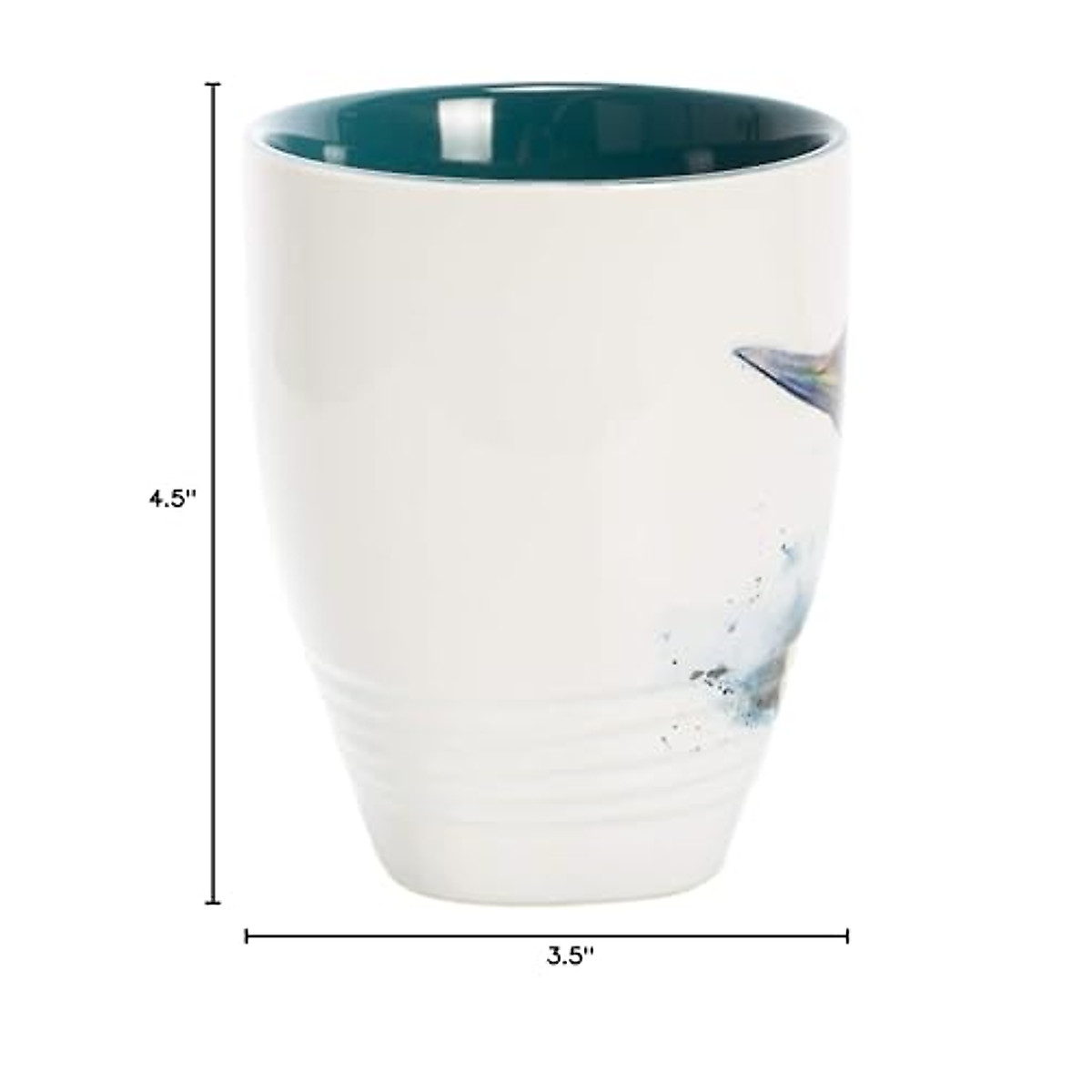 DEMDACO Loon Watercolor Black On White 16 Ounce Glossy Stoneware Mug With Handle