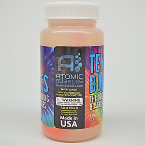 Atomic Bubbles: Tekno Bubbles - Blue 6 Pack - 4oz Bottles, UV Blacklight Glow Bubbles, Glow Parties, Indoor & Outdoor, Safe for Kids, Non-Toxic