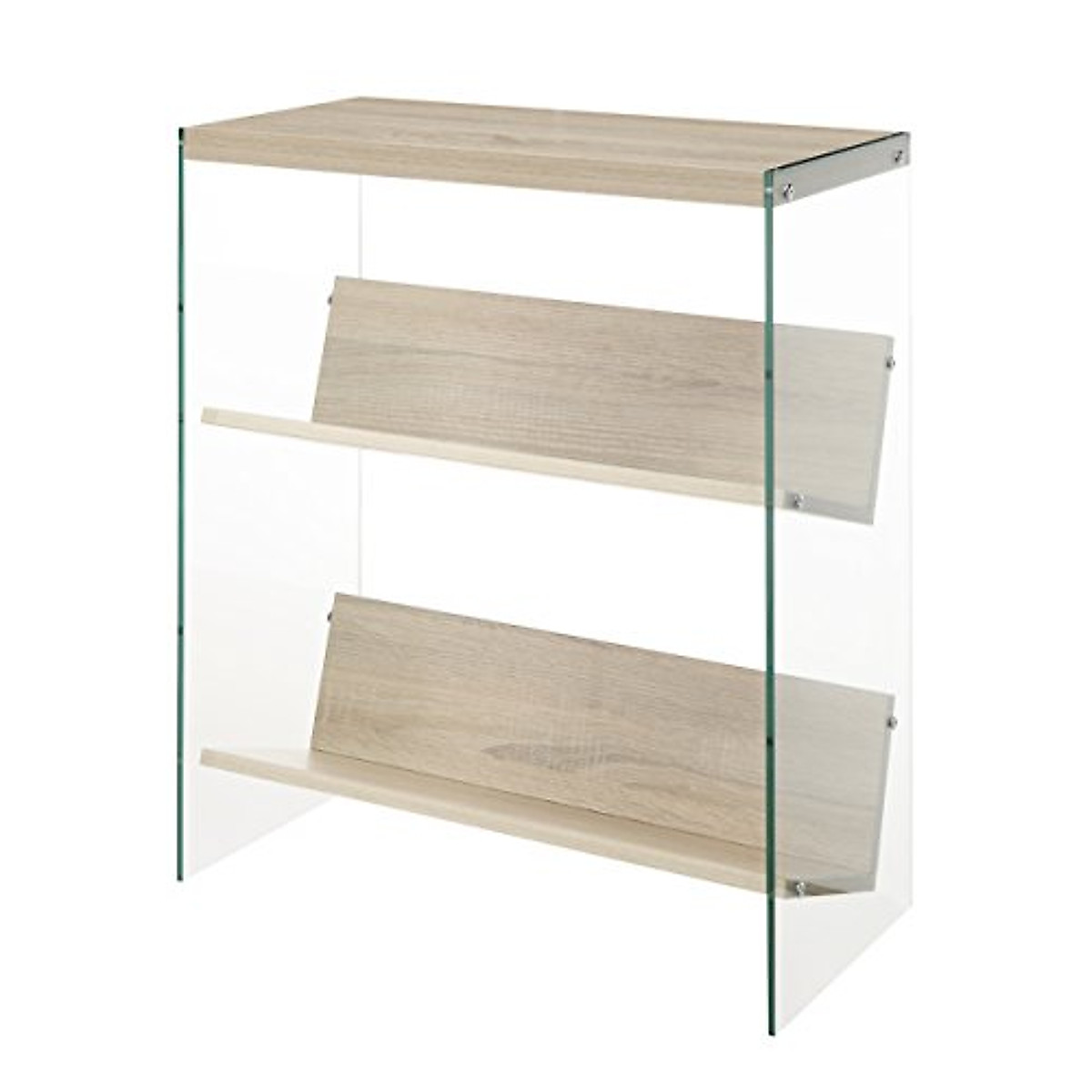 Convenience Concepts SoHo Bookcase, Weathered White / Glass