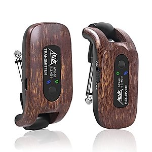 AKLOT Wireless Guitar System Transmitter Receiver Set 2.4GHz Built-in Rechargeable Lithium Battery Digital for Electric Guitar Bass