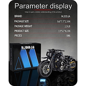 MJDDJA 1:8 Motorcycle Building Set- 586PCS, for Teenage Boys,Building Blocks for Adults, Collectible Building Toy for 14+ Year Old Boys, Adult Birthday Idea Gifts(Compatible with Legos Set)
