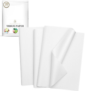 Basic Solid White Bulk Tissue Paper 15" x 20" - 100 Sheets