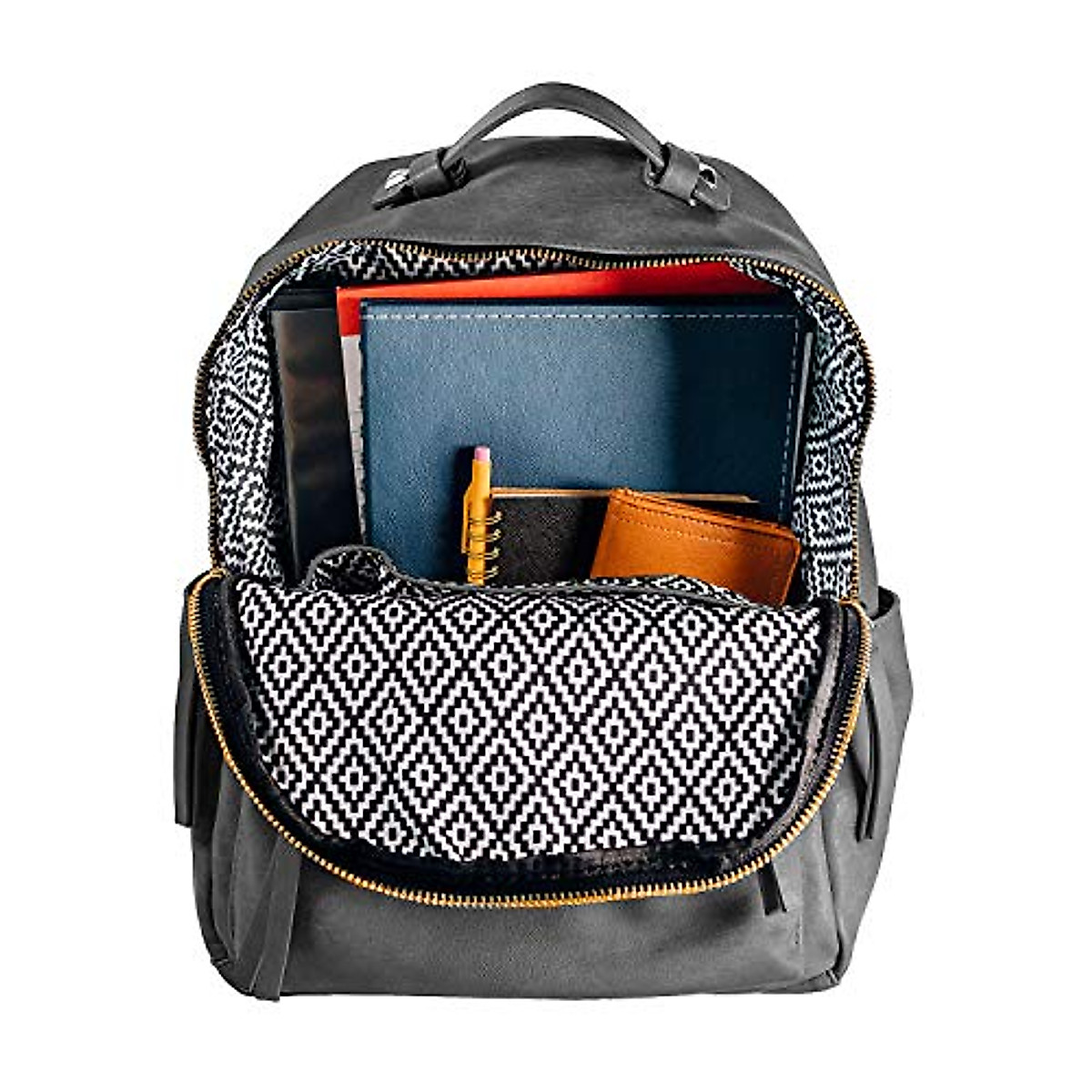 Madison West Kylee Backpack Purse for Women, Casual Daypack Handbag, Soft Vegan Leather - Charcoal