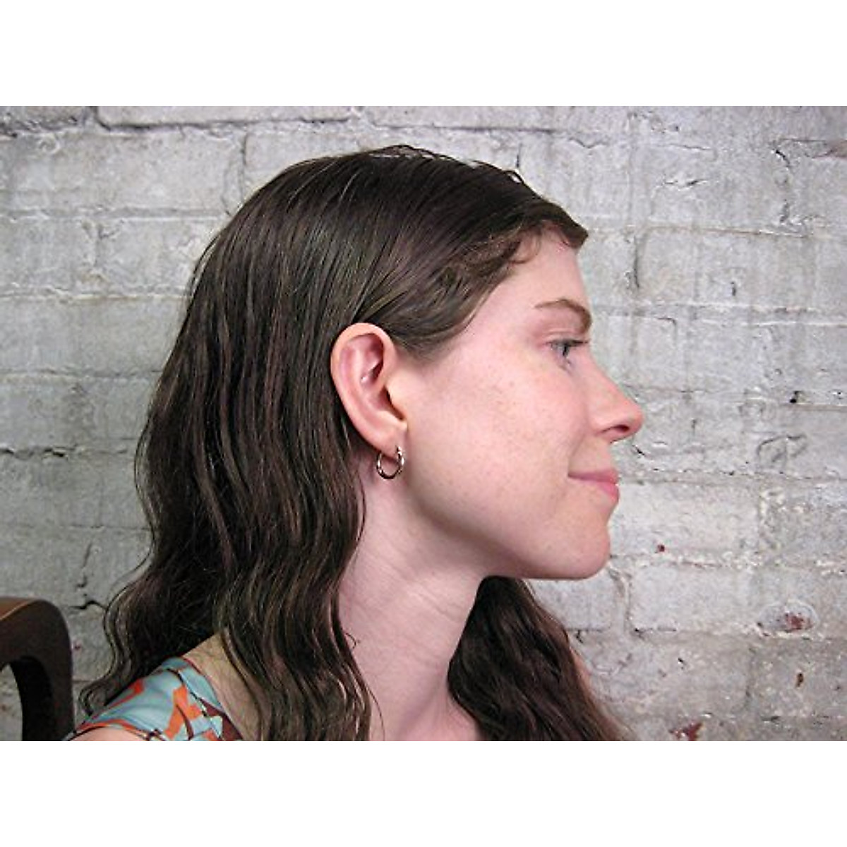 14K Yellow Gold Tube Hoop Earrings with Click-Down Clasp, 2mm Tube (15mm)