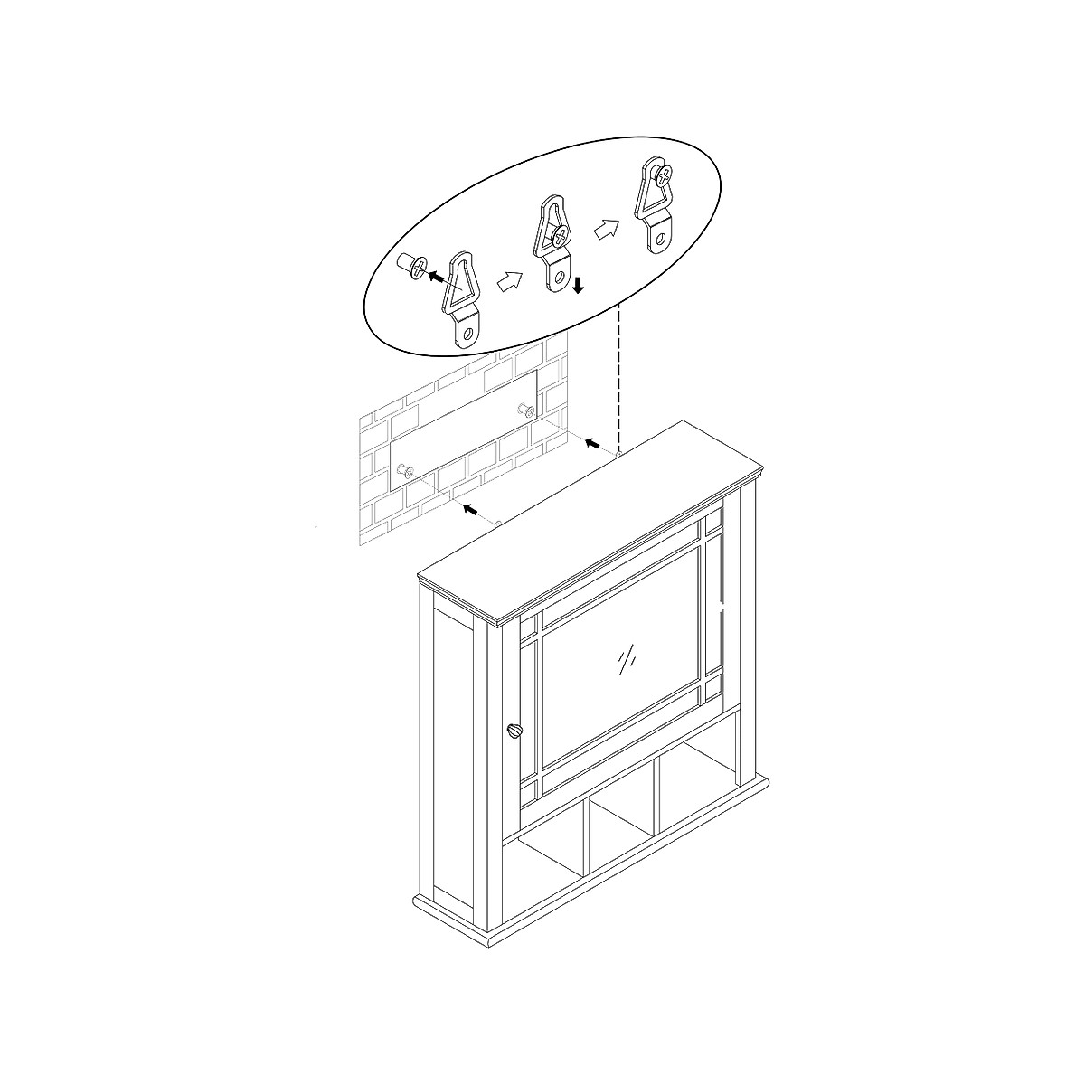 Elegant Home Fashions Neal Removable Wooden Medicine Cabinet with Mirrored Door, White