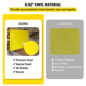 Mophorn Welding Screen with Frame 8' x 6', Welding Curtain with 4 Wheels, Welding Protection Screen Yellow Flame-Resistant Vinyl, Portable Light-Proof Professional