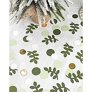 Greenery Gold Eucalyptus Confetti Baby Shower Sage Green Gold Scatter Table Decoration Country Nature-Theme Party Bridal Shower Party Wedding Classroom Nursery Decor Supplies 210 Pcs