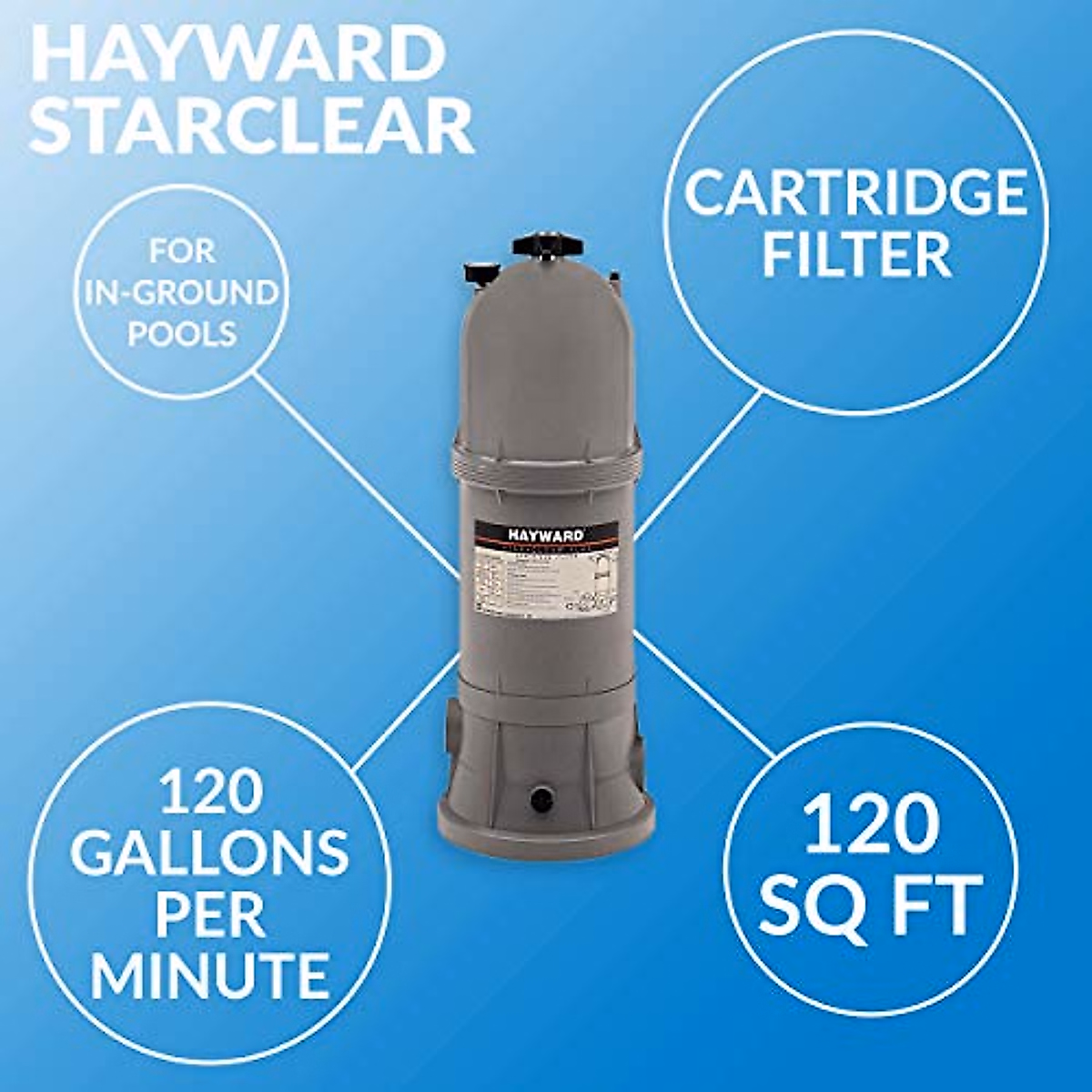 Hayward W3C12002 StarClear Plus Cartridge Pool Filter, 120 Sq. Ft.