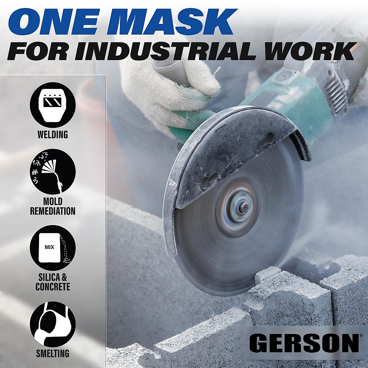 GERSON Industrial P100 Respirator Kit Welding, Silica & Concrete Dust, Mold (Medium)