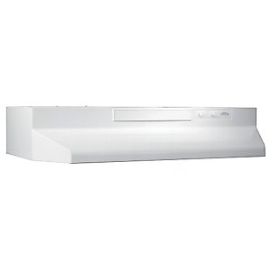 Broan-NuTone F403611 Two Four White 36-inch Under-Cabinet 4-Way Convertible Range Hood with 2-Speed Exhaust Fan and Light