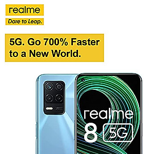 Realme 8 5G Dual SIM 128GB ROM + 6GB RAM (GSM Only | No CDMA) Factory Unlocked 5G/LTE Smartphone (Supersonic Blue)-International Version