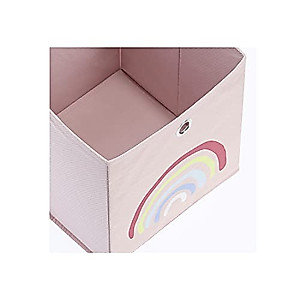 Zeller Rosy Rainbow 14427 Storage Box Fleece Approx. 28 x 28 x 28 cm Pink