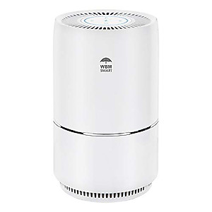 WBM Smart HEPA Filter Air Purifier for Home Allergies and Pets Hair Smokers in Bedroom, 25db Filtration System Cleaner Odor Eliminators, Remove 99.97% Smoke Dust Mold Pollen, White