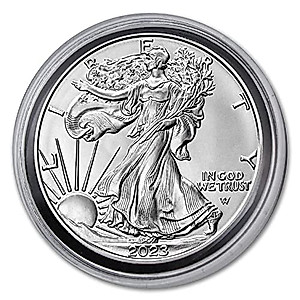 2023 1 oz American Eagle Silver Bullion Coin Brilliant Uncirculated in Capsule with Luxury LED Lighted Presentation Box and a Certificate of Authenticity $1 BU