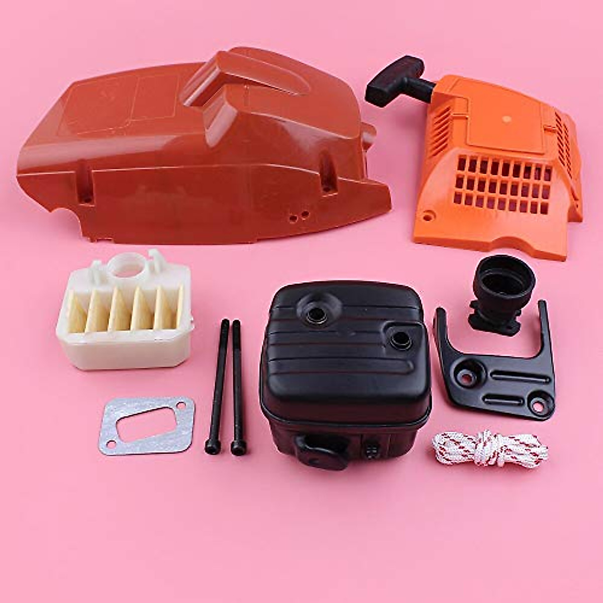 Laliva tools - Recoil Starter Cylinder Cover Exhaust Muffler For Husqvarna 340 345 350 Chainsaw Spare Part Bracket Bolt Gasket Air Filter