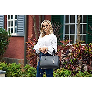 DELANEY LANE - The Bella Handbag - Quality Designer Purse for Women - Detachable Shoulder Strap (Black)