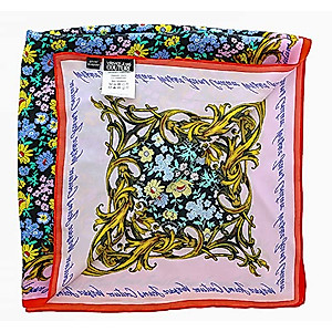 Versace Jeans Couture Baroque Floral Multicolor Pure Silk Scarf for Womens