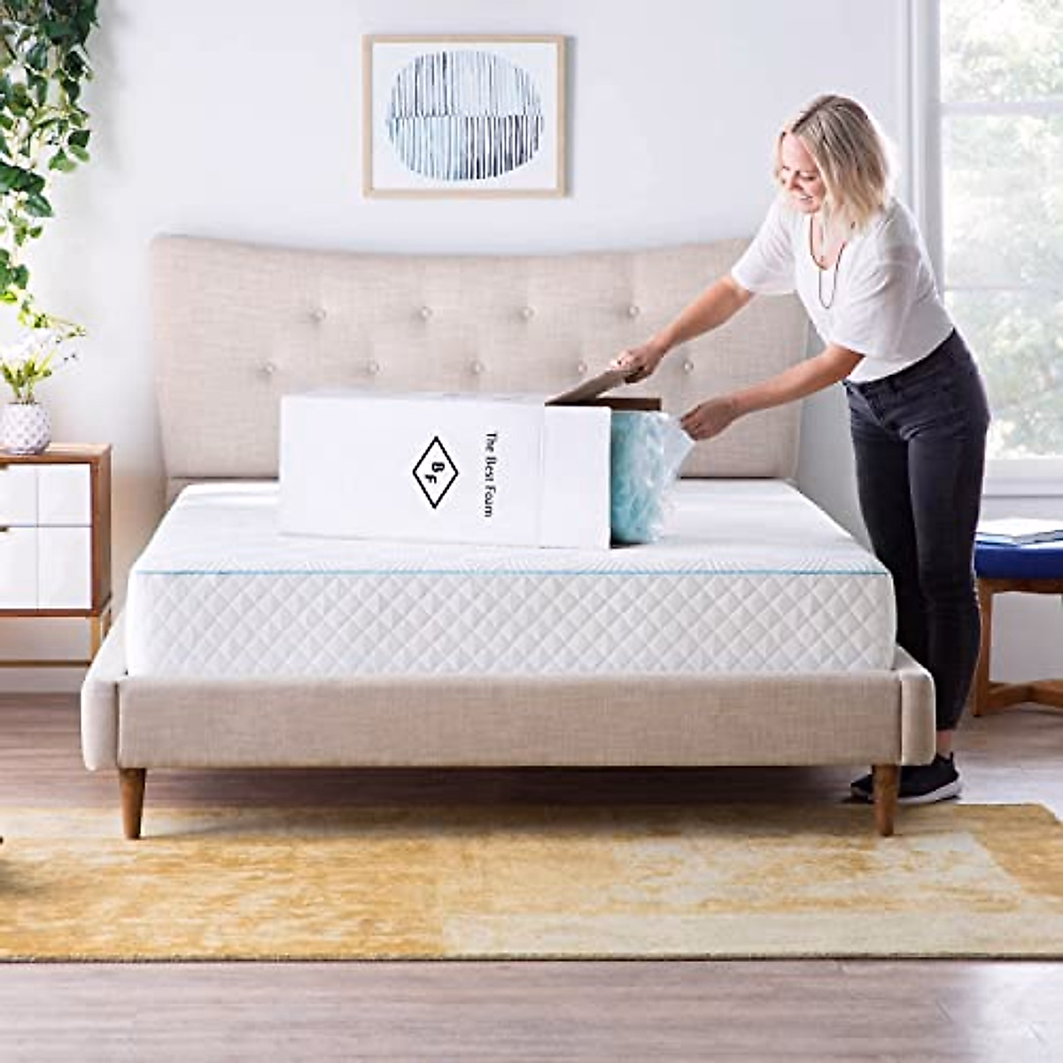 The Best Foam 2 Inch Twin Mattress Topper | Cooling Gel Swirl Visco Memory Foam for Soothing Support | Made & Assembled 100% in The USA | CertiPUR-US Certified | Twin Mattress Pad (Coverless)