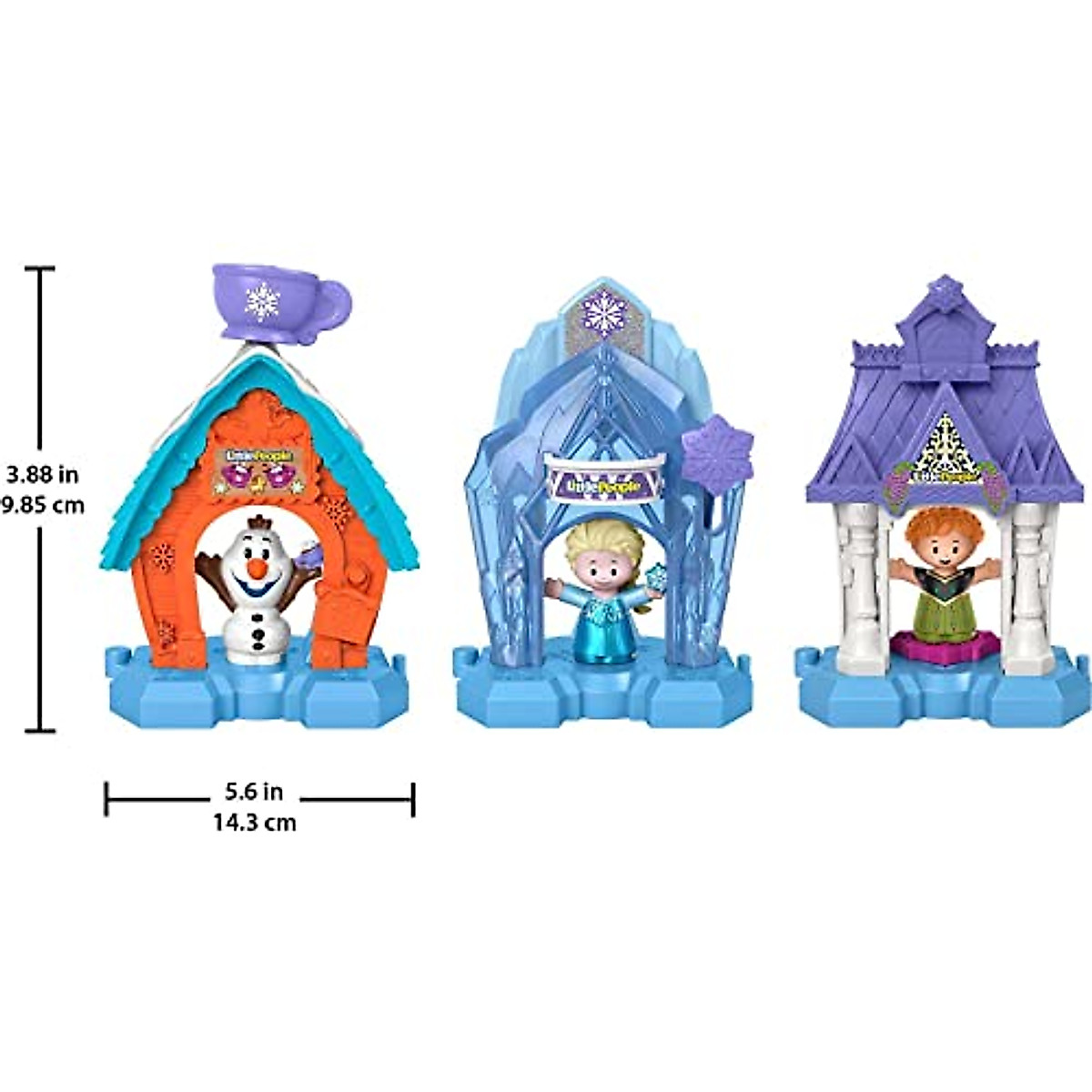 Disney Frozen Toddler Toys Little People Snowflake Village Playset With Anna Elsa & Olaf Figures For Ages 18+ Months