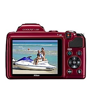 Nikon COOLPIX L120 14.1 MP Digital Camera with 21x NIKKOR Wide-Angle Optical Zoom Lens and 3-Inch LCD (Red) (OLD MODEL)