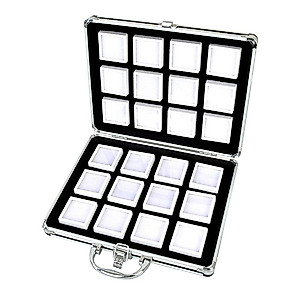 GZYF Aluminium Alloy Box - Gem Jar Foam Insert Tray Jewelry Display Organizer Gemstones Beads Storage Case, 5cm