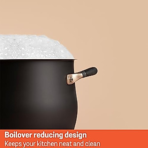 Meyer Stainless Steel Dutch Oven, 5 quart Stock Pot, 9.5" Induction Compatible Stockpot, Dishwasher Safe Casserole Pot, Oven Safe, Matte Black with Silicone Handles, Accent Series Cookware