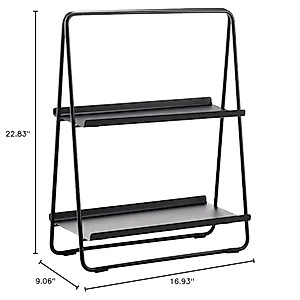 Zone Denmark Metal Adjustable Storage Shelving Unit | Maximize Space and Style | Ideal for Bedroom, Kitchen, and Bathroom | Organize with Elegance and Versatile Storage Solution- Small (Black)