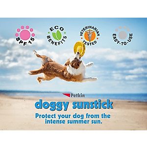 Petkin Dog Sunscreen Sunstick, 2 Pack – Sunscreen for Dogs and Puppies, SPF 15 – Simply Rub on Anytime for Instant Sun Protection – Vanilla Coconut Scent, .5 oz Net Weight – Ideal for Travel