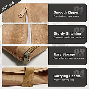 boyspringg Outdoor Cushion Storage Bag, 420D Waterproof Fabric, Outdoor Cushion Storage, 32'' x 32'' x 24'', Patio Cushion Storage Bag for Outdoor Furniture,Cushion,Pillow etc.（Brown）