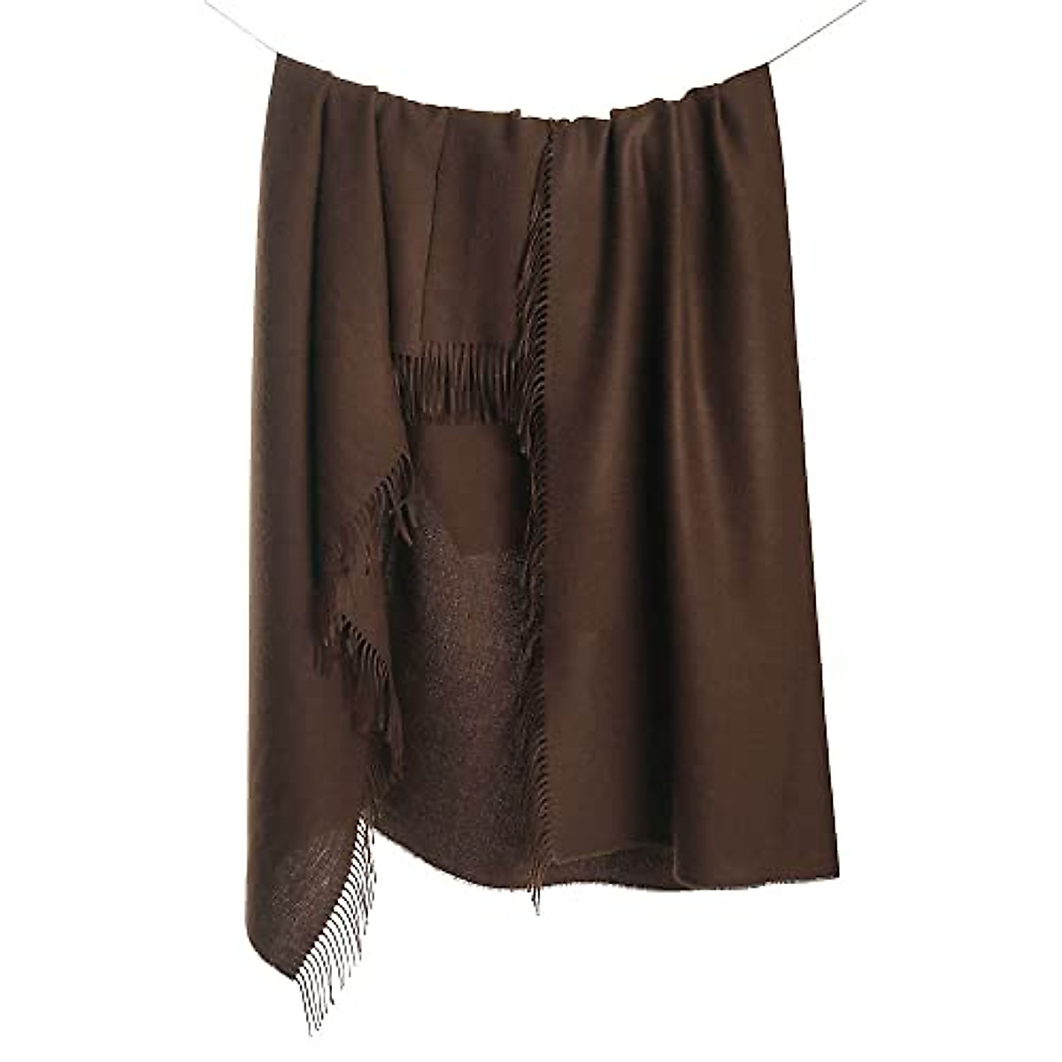 100% Baby Alpaca Wool Blanket Throw Solid Color Design for Bed Couch Sofa Soft Warm Peruvian Alpaca Wool Blankets 72" x 52" (Brown)